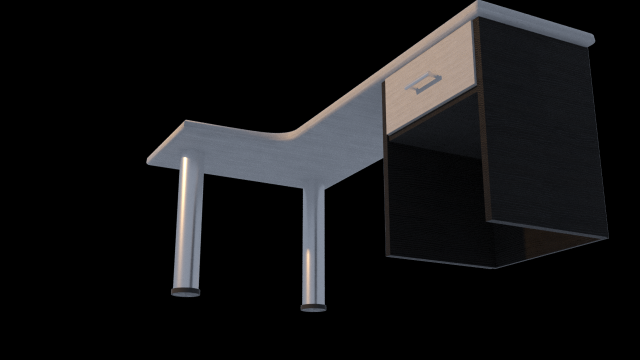 Corner table 3D Model in Table 3DExport