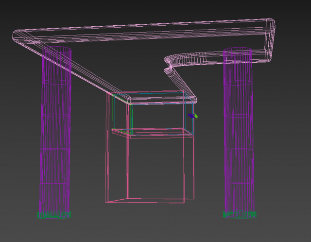 Corner table 3D Model in Table 3DExport
