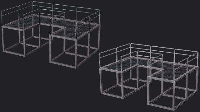 Set of 13 Modular Military Platforms 3D Model in Parts 3DExport