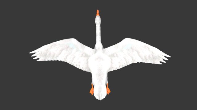 rigged white flying goose 3D Model in Other 3DExport