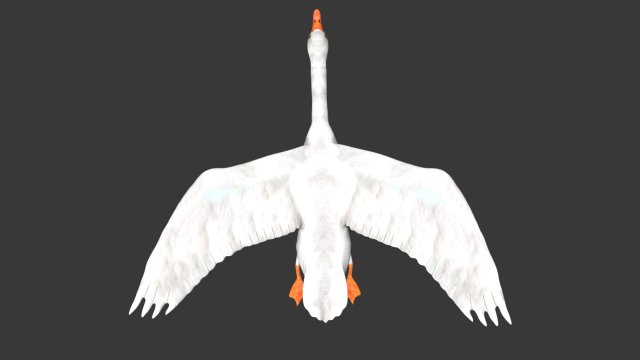 rigged white flying goose 3D Model in Other 3DExport