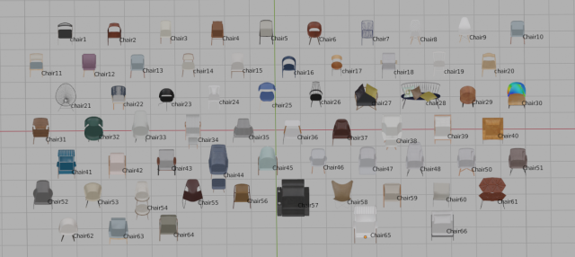 Assets Chairs Model 3D Blend FBX OBJ 3D Model in Chair 3DExport