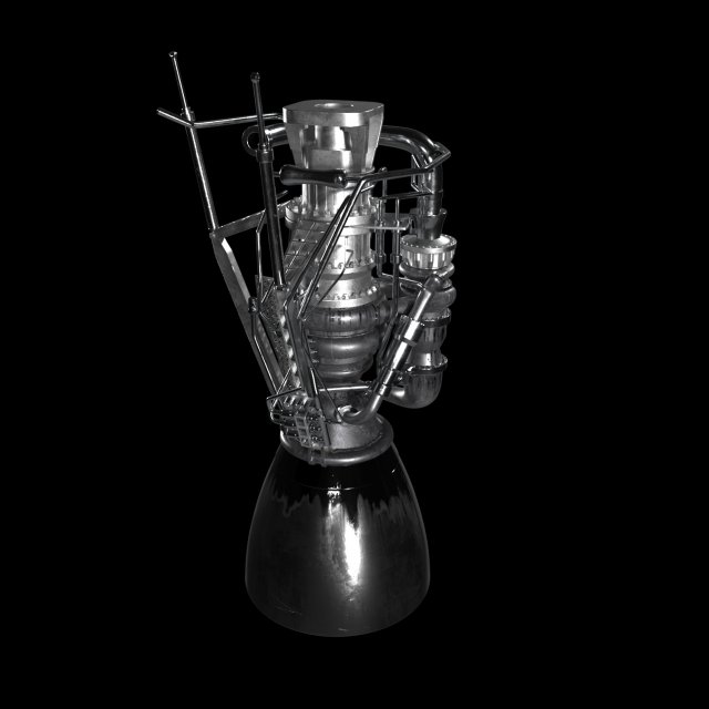 spacex raptor engine 3D Model in Real Spacecraft 3DExport