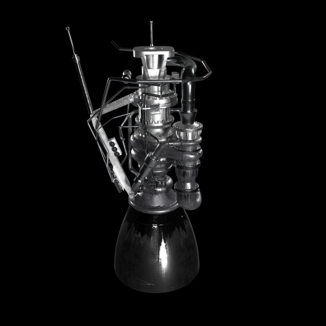 spacex raptor engine 3D Model in Real Spacecraft 3DExport
