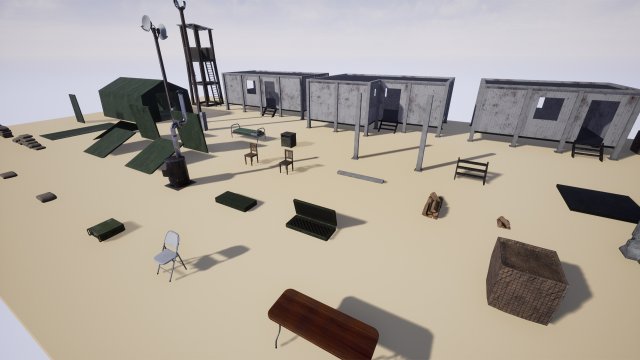 modular military base with props 3D Model in Construction 3DExport