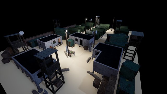 modular military base with props 3D Model in Construction 3DExport