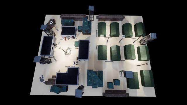 modular military base with props 3D Model in Construction 3DExport