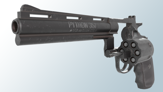 colt python 357 - pbr low-poly Modelo 3D in Pistola 3DExport