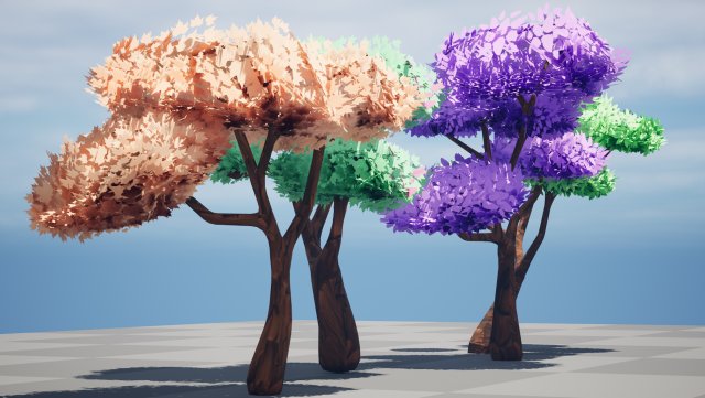 Low poly stylized trees 3D Model in Tree 3DExport