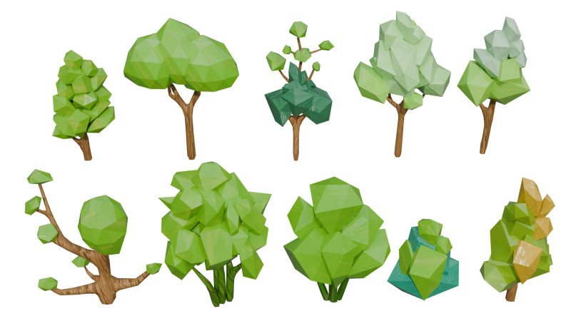 Deconstruction Stylized Tree Pack Modelo 3D in Árbol 3DExport