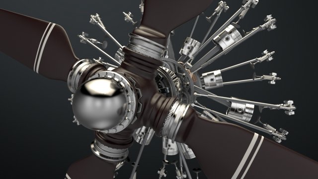 aircraft engine 3D Model in Parts 3DExport