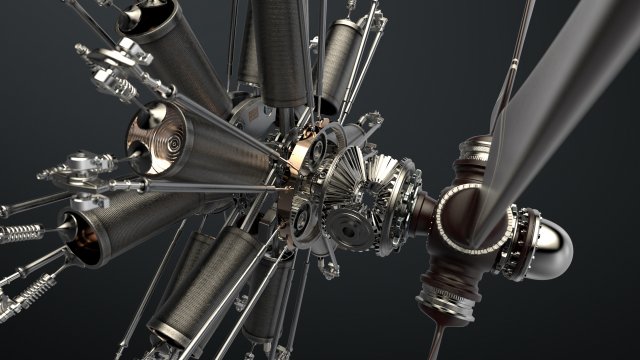 aircraft engine 3D Model in Parts 3DExport