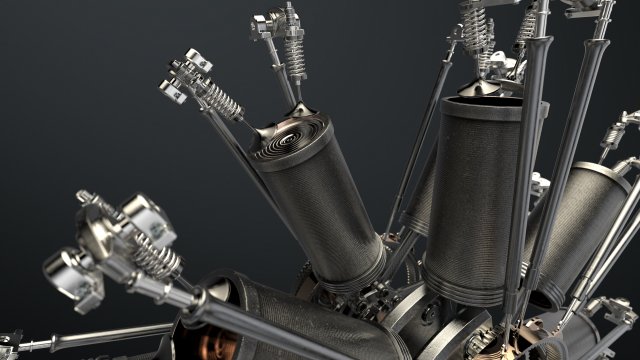 aircraft engine 3D Model in Parts 3DExport