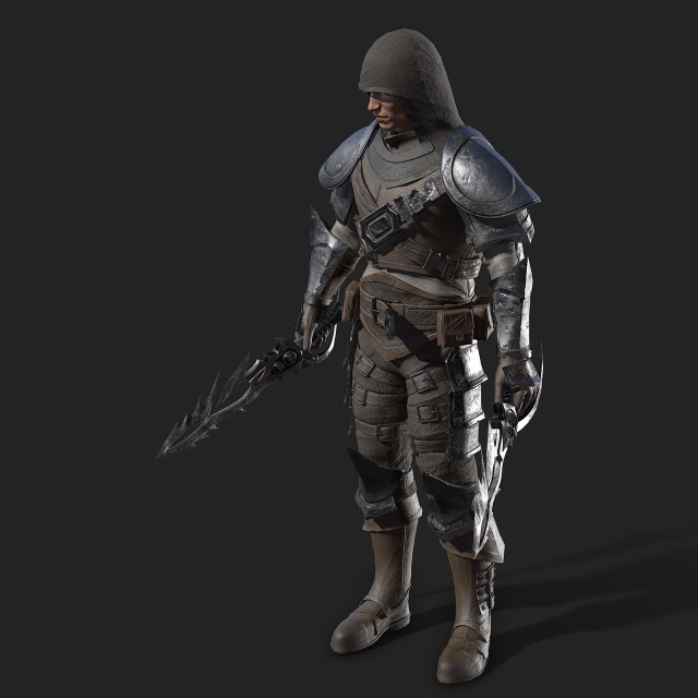 dark fantasy assassin - game ready 3D Model in Fantasy 3DExport