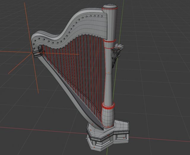 musical instrument harp 3Dモデル in その他 3DExport