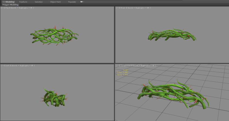 Cartoon Thorns bushes - Thorny plants 3D Model in Bush 3DExport