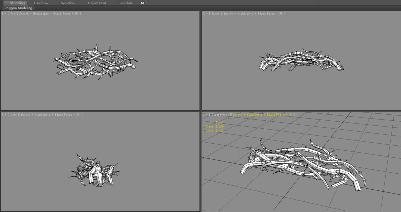 Cartoon Thorns bushes - Thorny plants 3D Model in Bush 3DExport