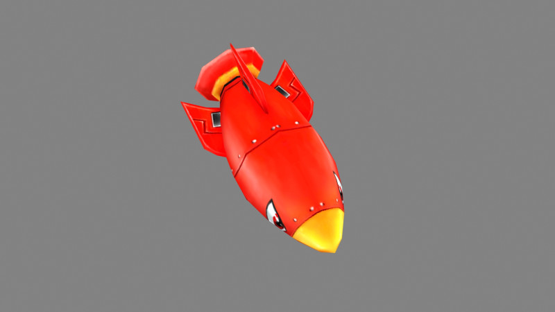 Cartoon red rocket character 3D Model in Rocket Launchers 3DExport