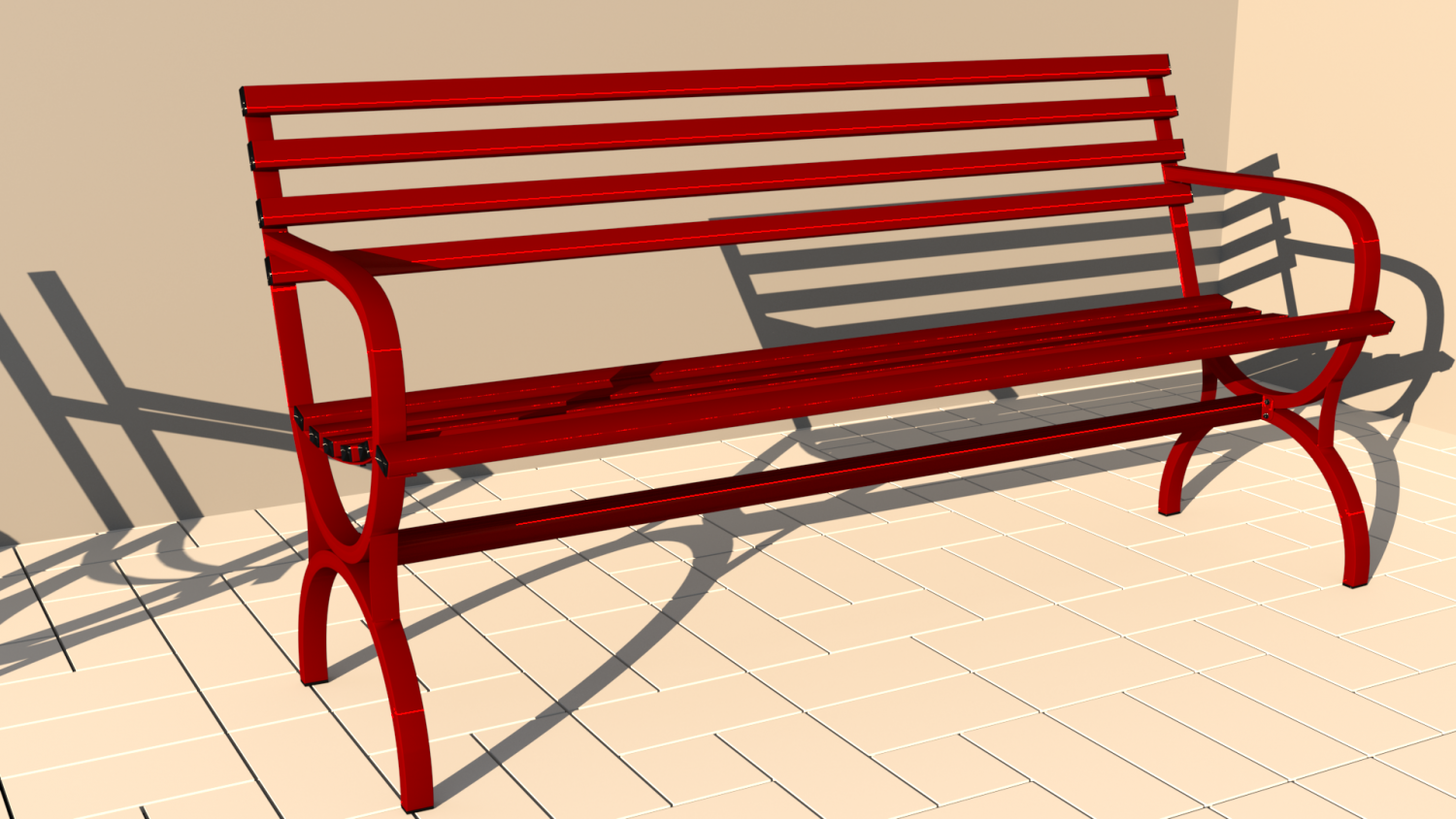 Simple metal bench 3D Model in Outdoor items 3DExport