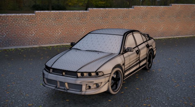 mitsubishi galant 1996 - 1999 -- 8th generation -- sedan 3D Model in ...