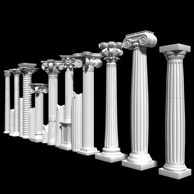 columns classic 3D Model in Environment 3DExport