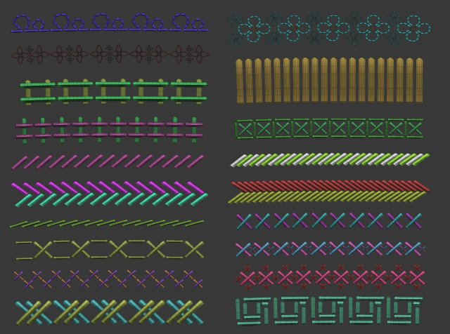 70 Low poly stitch sewing seams ornament IMM and IMM curve brushes for ...