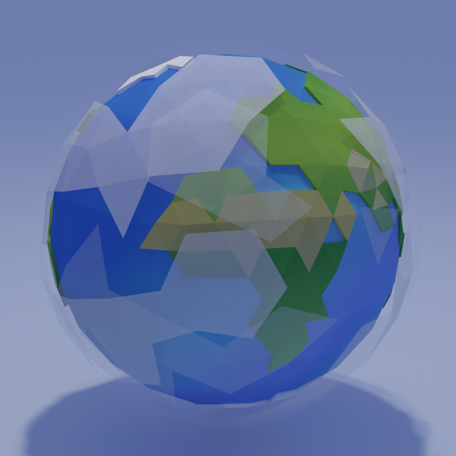 low poly stylized earth 3D Model in Planets 3DExport