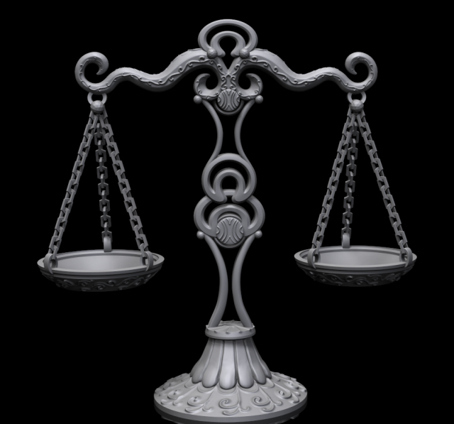balance scales of justice low poly 5 texture options and high poly 3D ...
