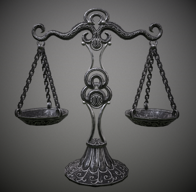 balance scales of justice low poly 5 texture options and high poly 3D ...