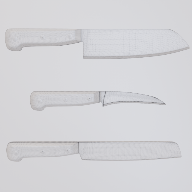 Kitchen knives and cutlery pack Free 3D Model in Cookware Tools 3DExport
