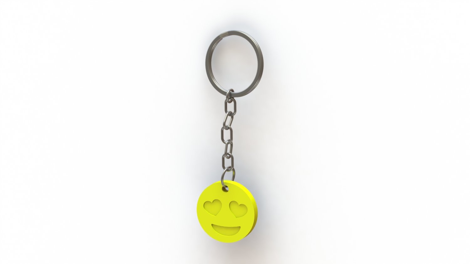 Emoji Keychain - Smiling face with heart eyes 3D Print Model in Other ...
