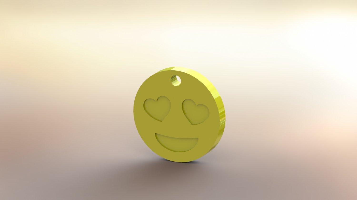 Emoji Keychain - Smiling face with heart eyes 3D Print Model in Other ...
