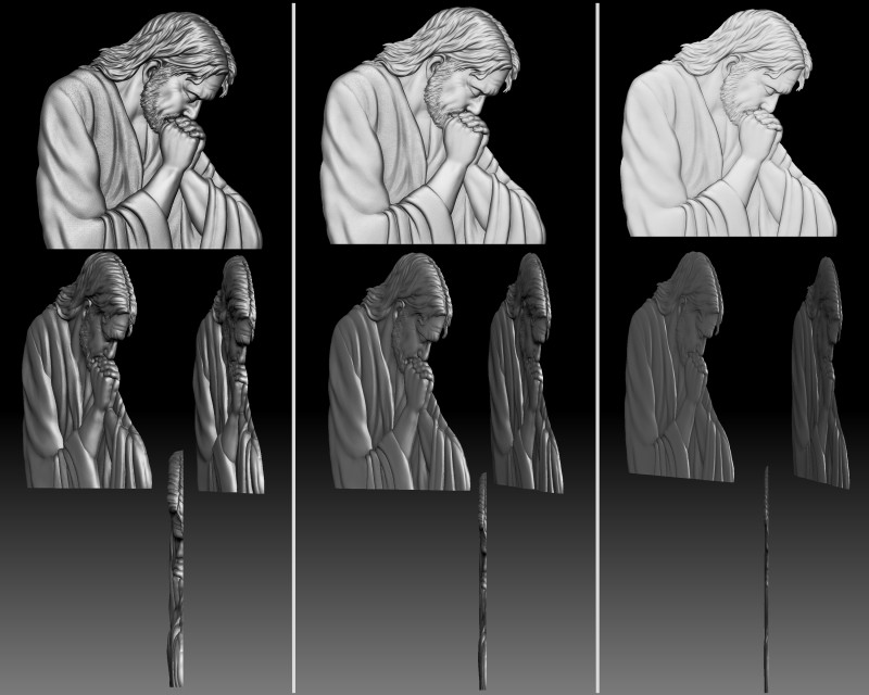 Jesus praying low bas-relief for CNC router or 3D printer 3D Print ...