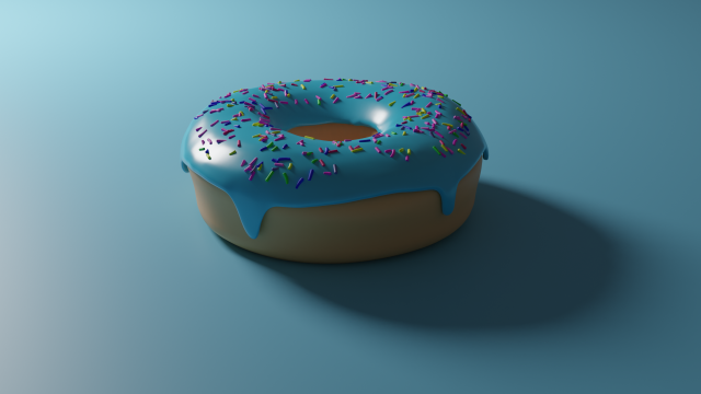 blue donut 3D Model in Sweets 3DExport