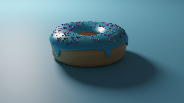 blue donut 3D Model in Sweets 3DExport