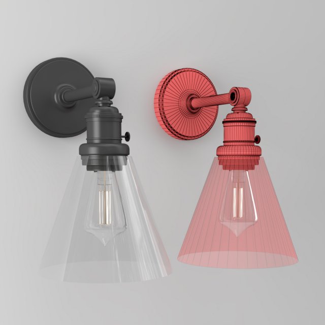 flared glass 3D Model in Wall lights 3DExport