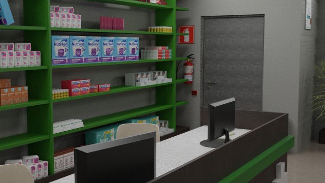 3d model pharmacy 3D Model in Cityscapes 3DExport