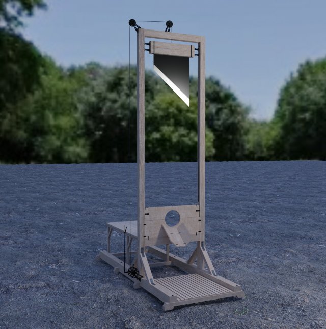 of a guillotine wooden execution tool 3D Model in Unmanned 3DExport
