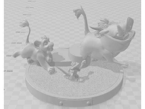 Bonecos estilo 3d mangá anime timao e pumba king lyon caricato Modelo ...