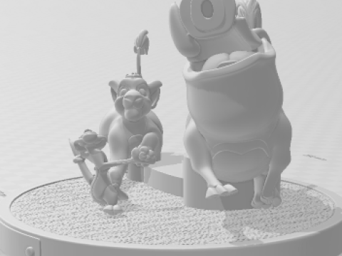 Bonecos estilo 3d mangá anime timao e pumba king lyon caricato Modelo ...