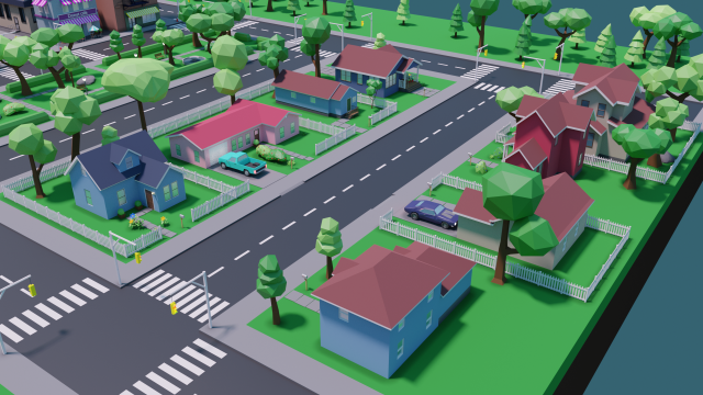 polygon city 3D Model in Buildings 3DExport