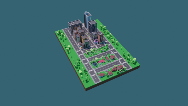 polygon city 3D Model in Buildings 3DExport