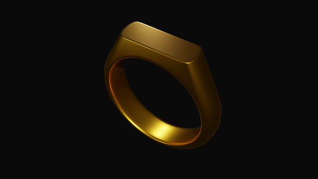 Golden ring 3D Model in Jewellery 3DExport