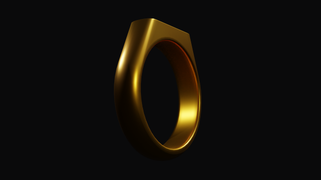 Golden ring 3D Model in Jewellery 3DExport