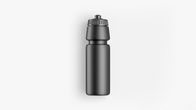 Black Plastic Sport Bottle - water botle with cap 3D Model in Sports ...