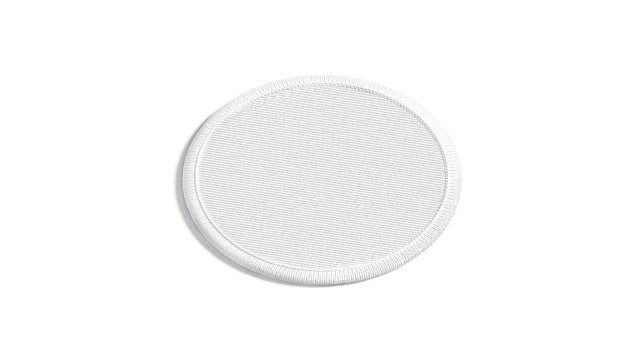 White Round Embroidered Patch - lying embroidery circle badge 3D Model ...