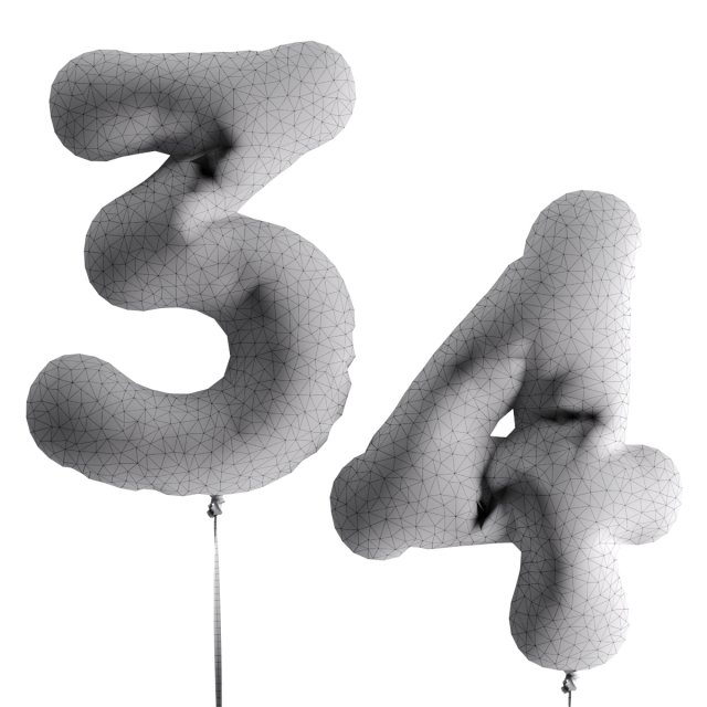 balloons numbers 3D Model in Decoration 3DExport