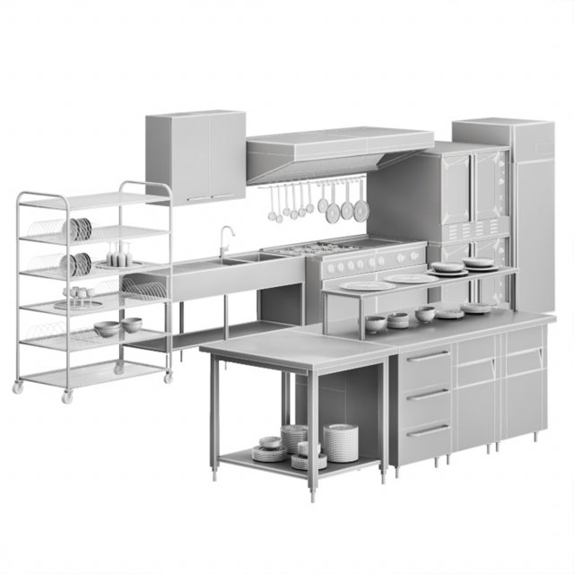 Restaurant Equipment02 commercial kitchen 3D Model in Restaurant 3DExport