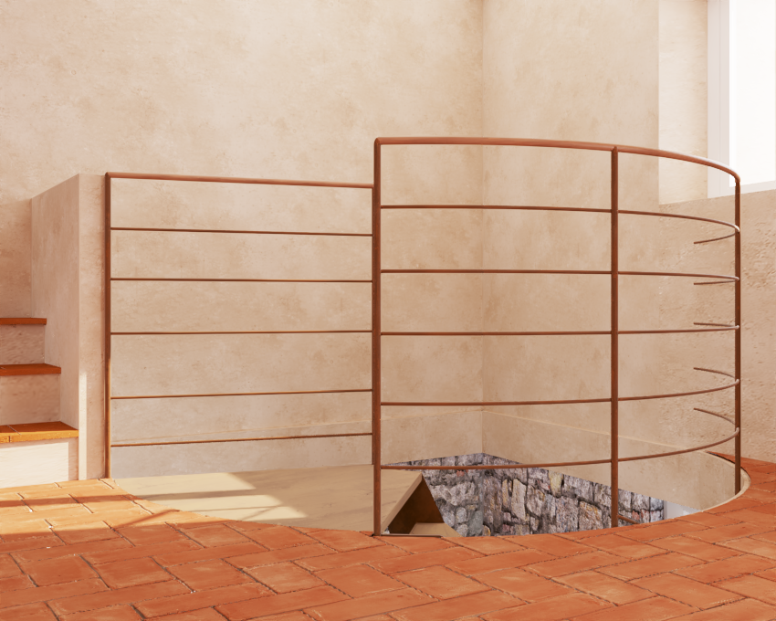 Spiral Stairs 3D Model in Living Room 3DExport