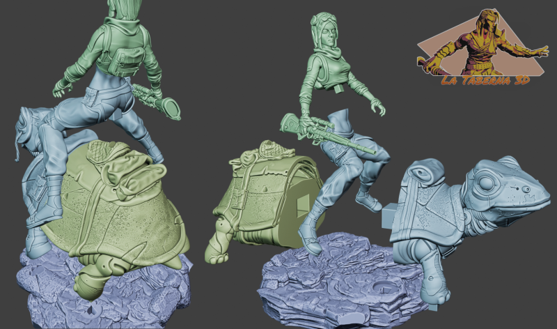 Steampunk Girl Scout 3D Baskı Modeli in Heykel 3DExport